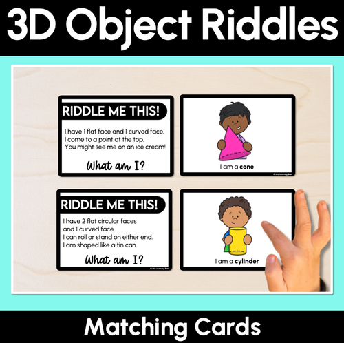3D Object Riddles Matching Cards - Mrs Learning Bee