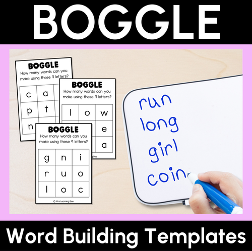 Boggle – Word Building Templates - Mrs Learning Bee