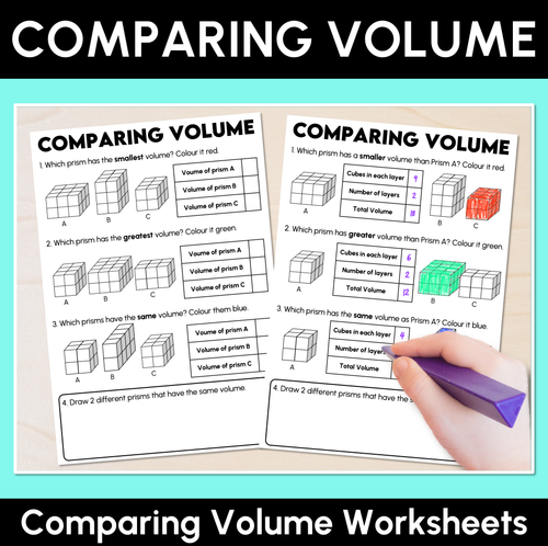 Comparing Volume Worksheets - Mrs Learning Bee