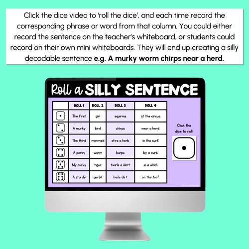 Decodable Sentences with R-Controlled Vowel ER Words - DIGITAL Roll a ...