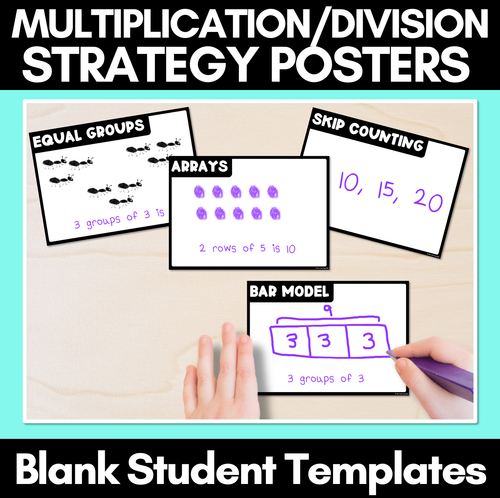 Multiplication and Division Strategy Posters - Blank Student Templates ...