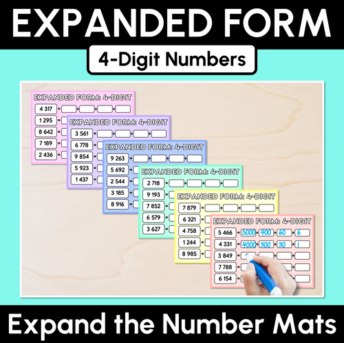 Expand the Number Mats - 4-Digit Numbers Expanded Form
