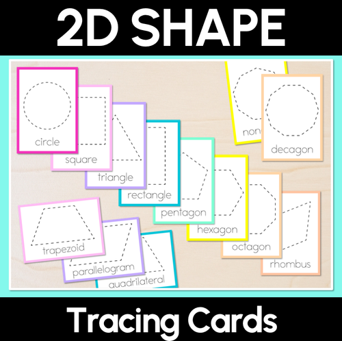 2D Shape Tracing Cards - Mrs Learning Bee