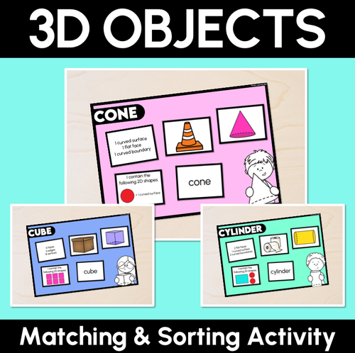 3D Objects: Matching & Sorting Activity - Mrs Learning Bee