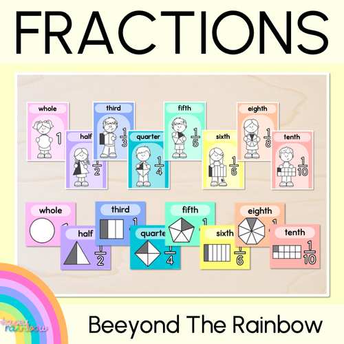 FRACTIONS POSTERS - The Kasey Rainbow Collection - Mrs Learning Bee