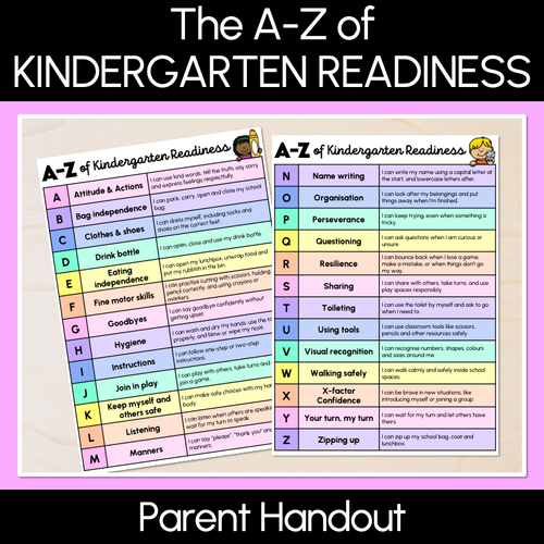 A-Z of Kindergarten Readiness - School Transition Parent Handout