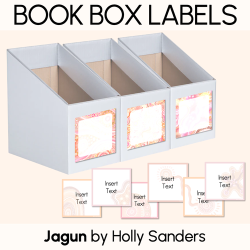 Book Box/Magazine Holder Editable Labels - The Jagun Collection