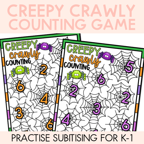 Halloween Subitising Math Game - Creepy Crawly Counting