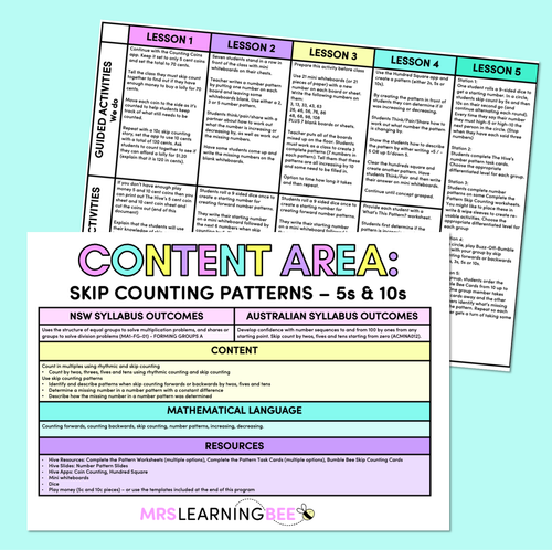 Skip Counting Patterns by 5s & 10s - Grade 1 & 2 Program - Mrs Learning Bee