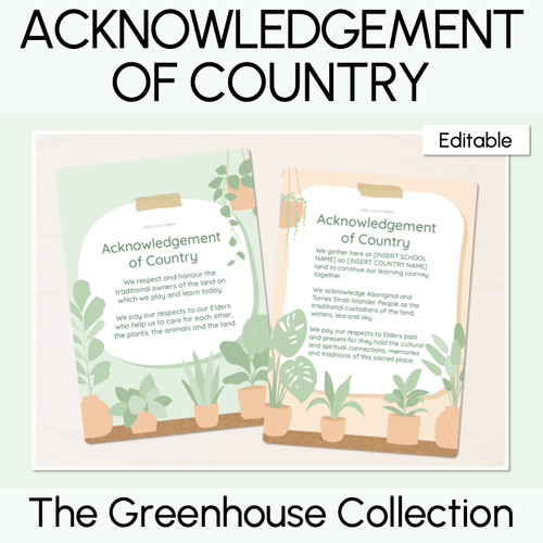 Acknowledgement of Country Posters - The Greenhouse Collection ...