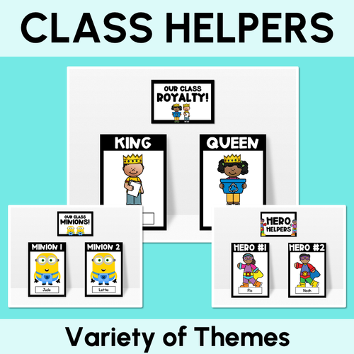 Simple Classroom Helper System - Classroom Helpers Ideas - Multiple Themes