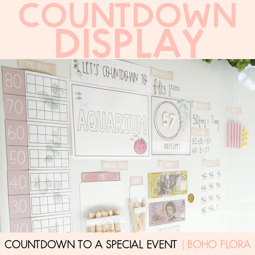 Let's Count Down Display - Boho Flora - Mrs Learning Bee