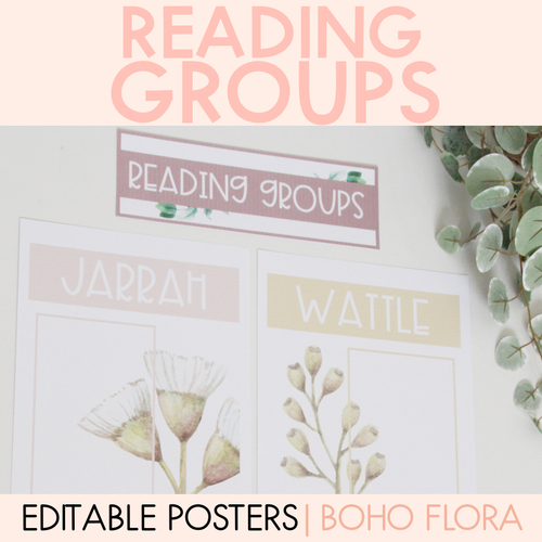 Reading Group Posters - Boho Flora - Mrs Learning Bee