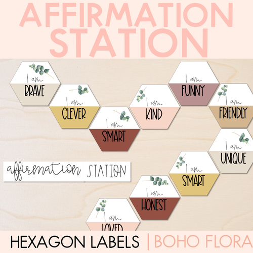Affirmation Station - Boho Flora - Mrs Learning Bee
