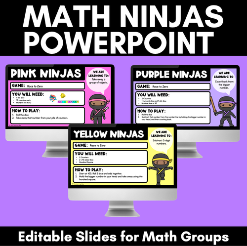 Ninja Maths Group Slides - Editable PowerPoint for Maths Group Games