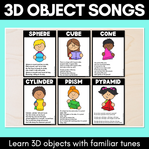 3D Objects Song Posters - Mrs Learning Bee