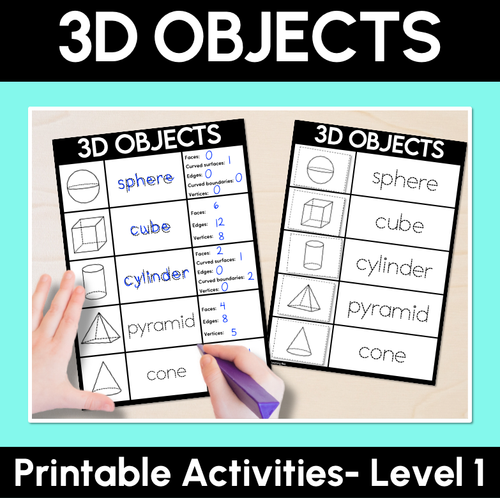 Properties of 3D Objects - Level 1 - Mrs Learning Bee