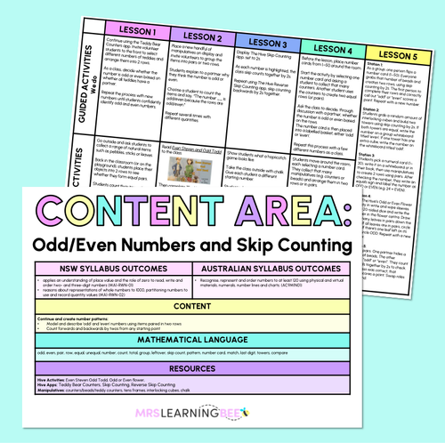Odd & Even Numbers, Skip Counting - Grade 1 & 2 Program