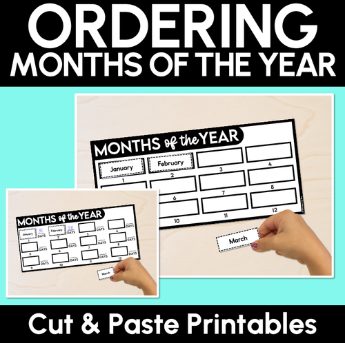 Ordering Months of the Year – Cut & Paste Printables