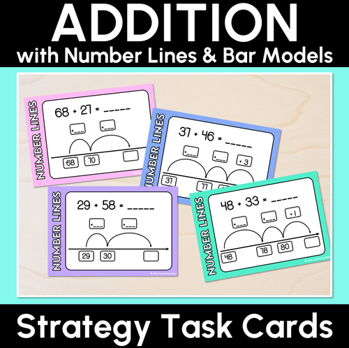 Number Line & Bar Model - Addition Strategy Task Cards