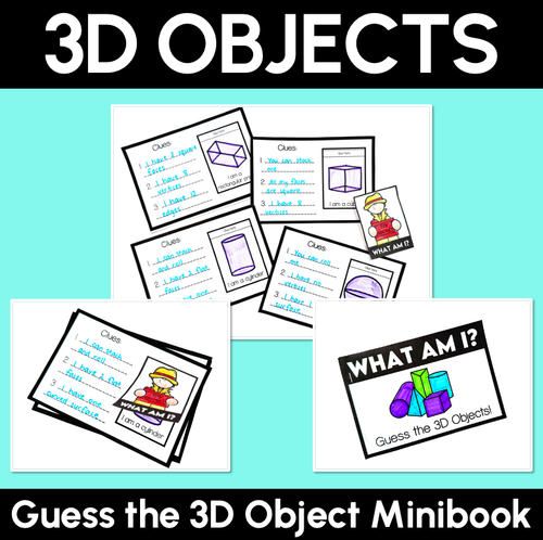 Guess the 3D Object Minibook - Mrs Learning Bee