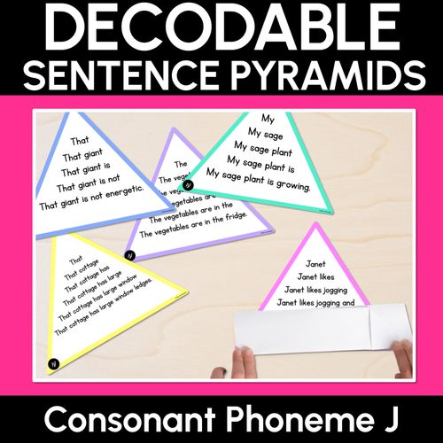CONSONANT PHONEME J WORDS - Decodable Sentence Pyramids - Phonics Fluency