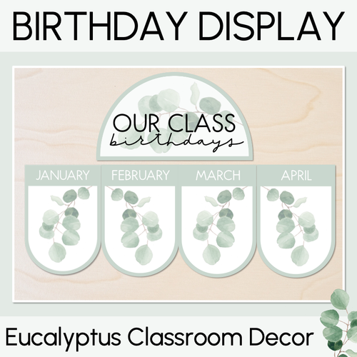Classroom Birthdays Display - The Eucalyptus Edit - Eucalyptus ...