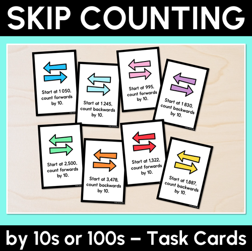 Skip Counting Task Cards - Skip Counting by 10 or 100 - Forward ...