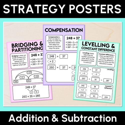 Addition & Subtraction Strategy Posters - Mrs Learning Bee