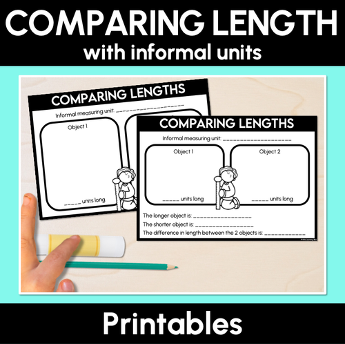 Comparing Length with Informal Units - Printables - Mrs Learning Bee