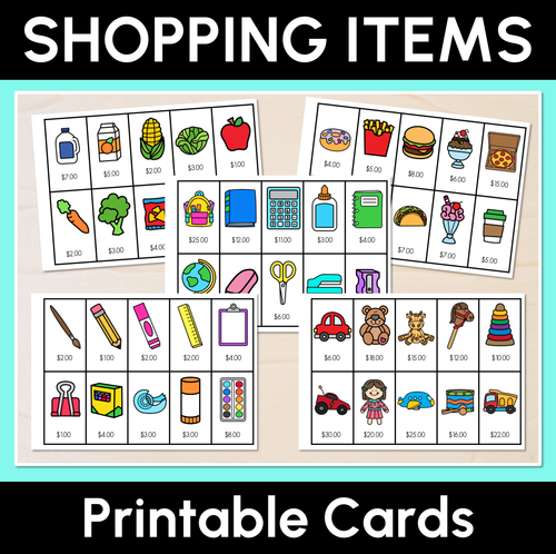 Shopping Items – Printable Cards - Mrs Learning Bee