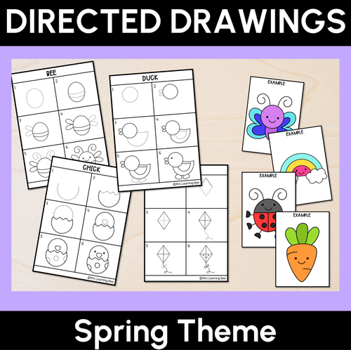 Spring Themed - Directed Drawing Templates - Mrs Learning Bee