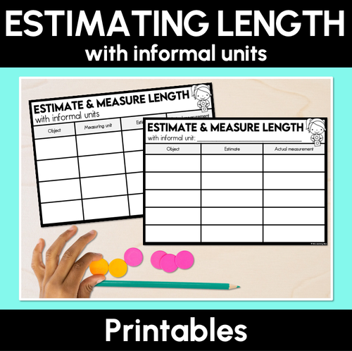 Estimating & Measuring Length with Informal Units - Printables - Mrs ...