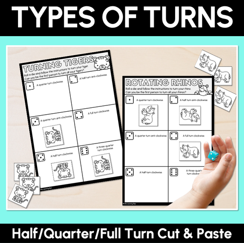 Types of Turns - Half, Quarter and Full Turn Cut & Paste - Mrs Learning Bee