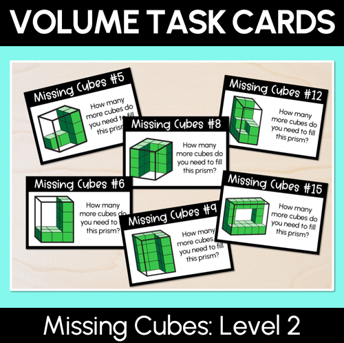 Volume Task Cards – Missing Cubes: Level 2 - Mrs Learning Bee