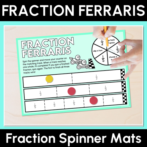 Fraction Ferraris - Fraction Spinner Mats - Mrs Learning Bee