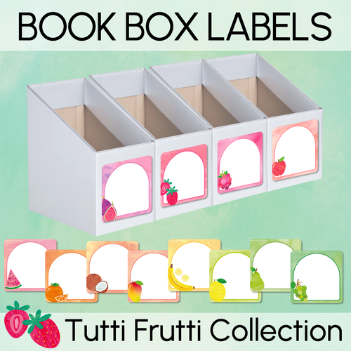Editable Book Box Labels - The Tutti Frutti Collection - Colourful ...