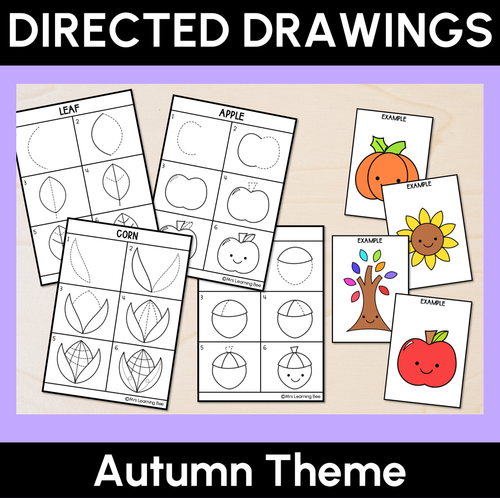 Autumn Themed - Directed Drawing Templates - Mrs Learning Bee