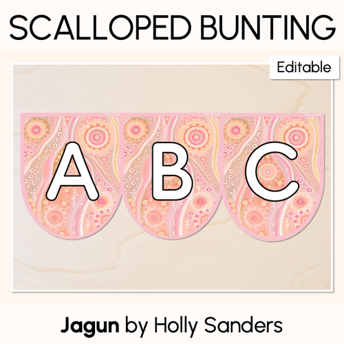 Editable Scalloped Bunting - The Jagun Collection - Mrs Learning Bee