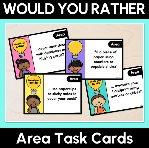 Would You Rather Task - Area Task cards - Mrs Learning Bee