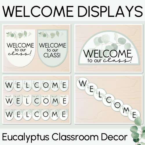 WELCOME Bunting & Accents - The Eucalyptus Edit - Eucalyptus Classroom ...