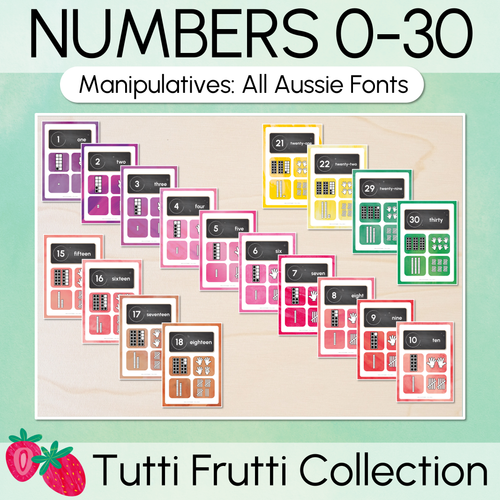 Number Posters 0-30 with ten frames, base ten blocks, tallies & fingers ...