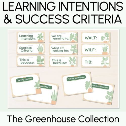 Learning Intentions & Success Criteria - LISC Posters - Greenhouse ...