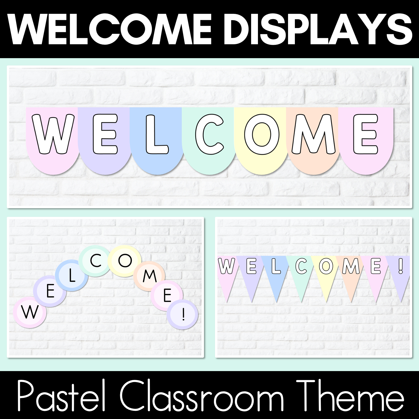 PASTEL CLASSROOM DECOR Welcome Display Freebie - Mrs Learning Bee