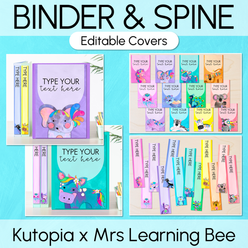 Editable Binder & Spine Labels - The Kutopia Collection
