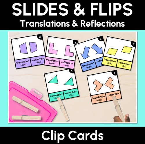 Slides & Flips - Translations & Reflections Clip Cards