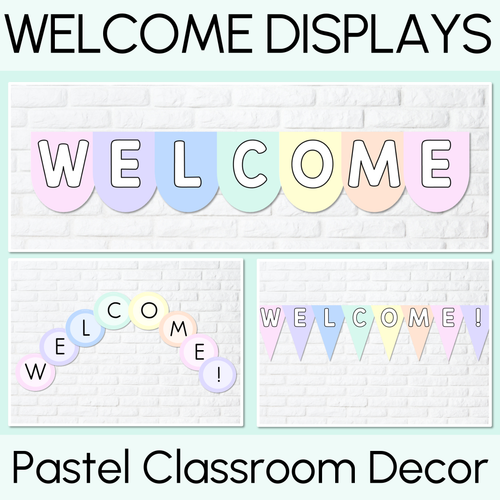 Welcome Display - Pastel Classroom Decor - Mrs Learning Bee