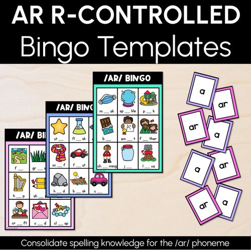 AR R-Controlled SOUND BINGO - Ways to spell the /ar/ phoneme