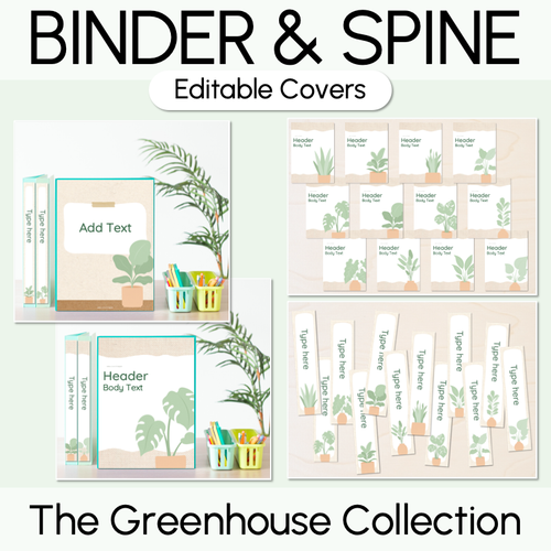 Editable Binder & Spine Labels - The Greenhouse Collection - Natural ...