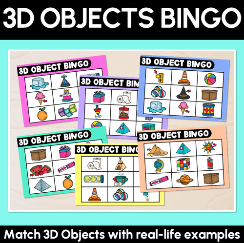 3D Object Bingo - Mrs Learning Bee